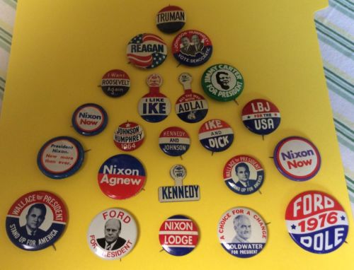 Truman Roosevelt Ike Kennedy LBJ Nixon Ford Reagan 22 Political Buttons ...