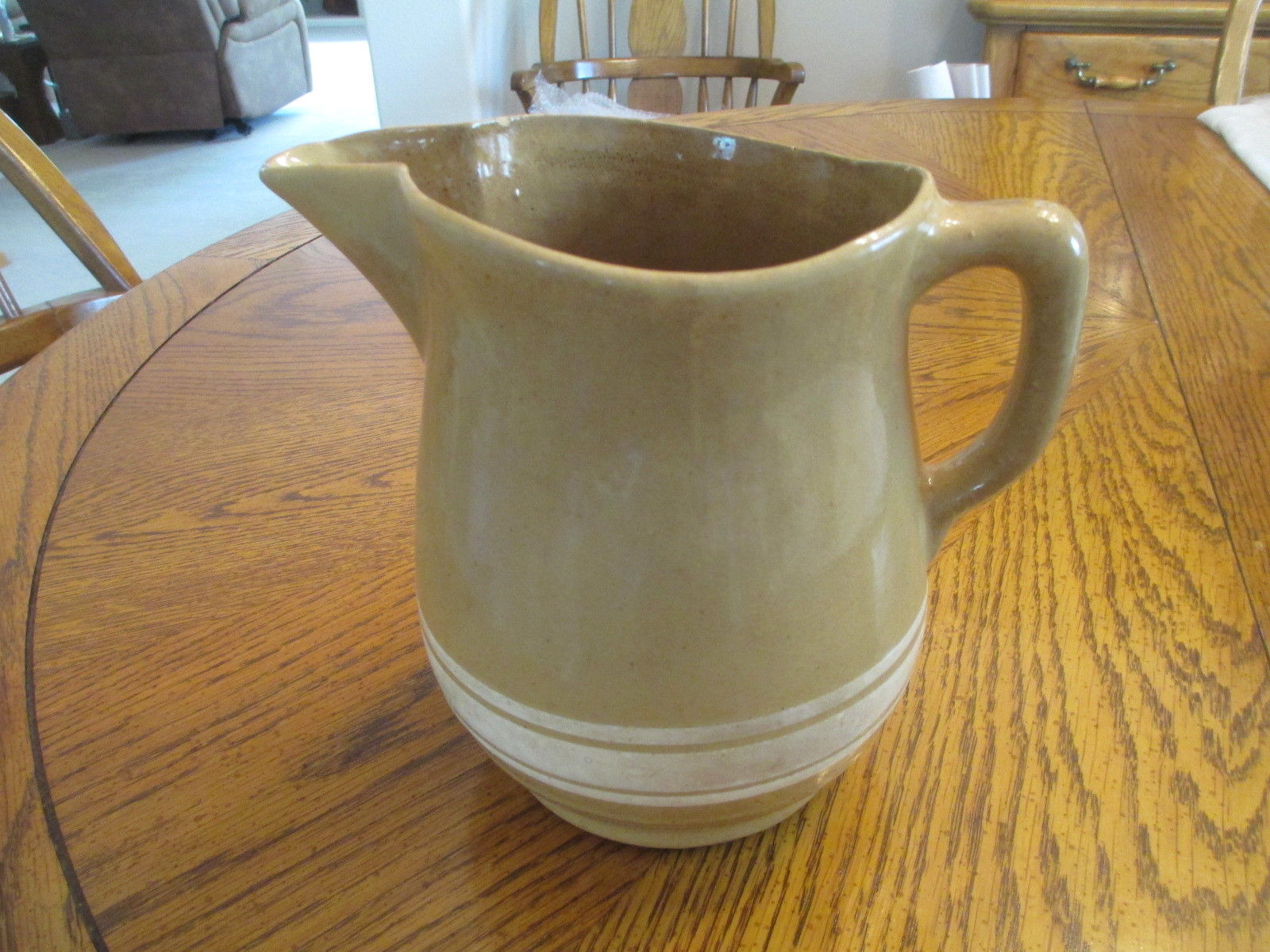 Antique Yellow Ware Pitcher -- Antique Price Guide Details Page
