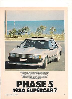 ORIGINAL VINTAGE 1980 XD FORD FALCON PHASE 5 AUSTRALIAN 5 PAGE FEATURE ...
