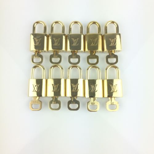 Authentic Vintage Louis Vuitton Gold Plate Pad Lock 10 pcs Set ...