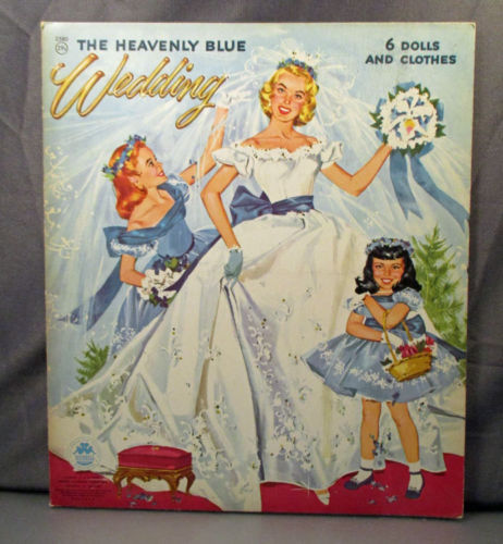 Heavenly Blue Wedding Paper Dolls ~ Original 1955 Merrill Completely