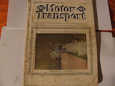 AEC MOTOR TRANSPORT MAGAZINE Dec 1924 -- Antique Price Guide Details Page
