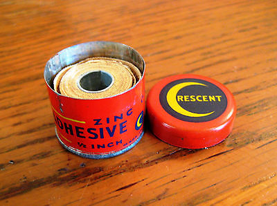 Vintage Cresent Zinc Oxide Adhesive Plaster Tin Container 1/2 inch 1 ...
