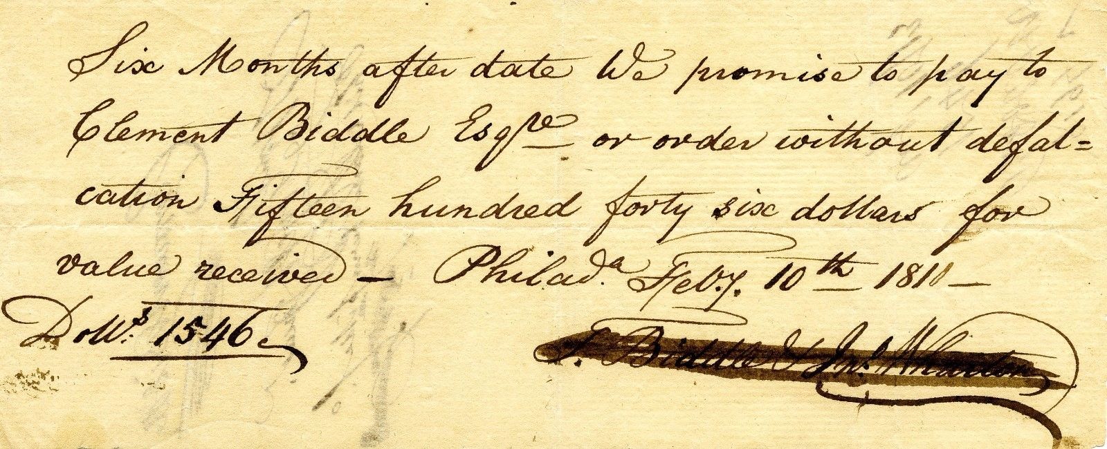 Clement Biddle General at Valley Forge under George Washington signed ...