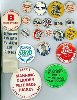20 Vintage 1950s-80s New Jersey Mayor Locals Political Pinback Buttons ...