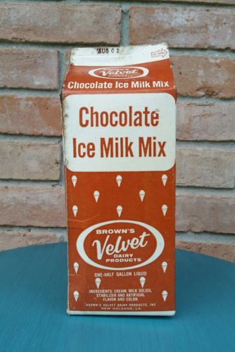 Browns Velvet Dairy Vintage Ice Milk Carton Sign New Orleans Louisiana ...