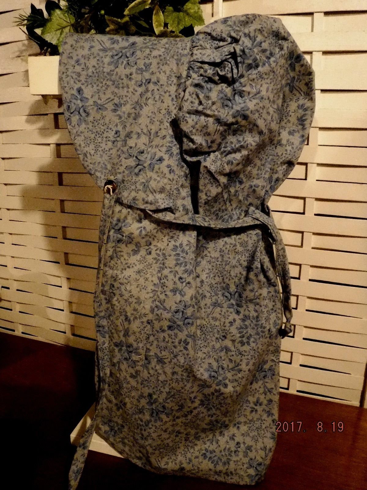 primitive tea stained prairie bonnet colonial light blue with dark ...