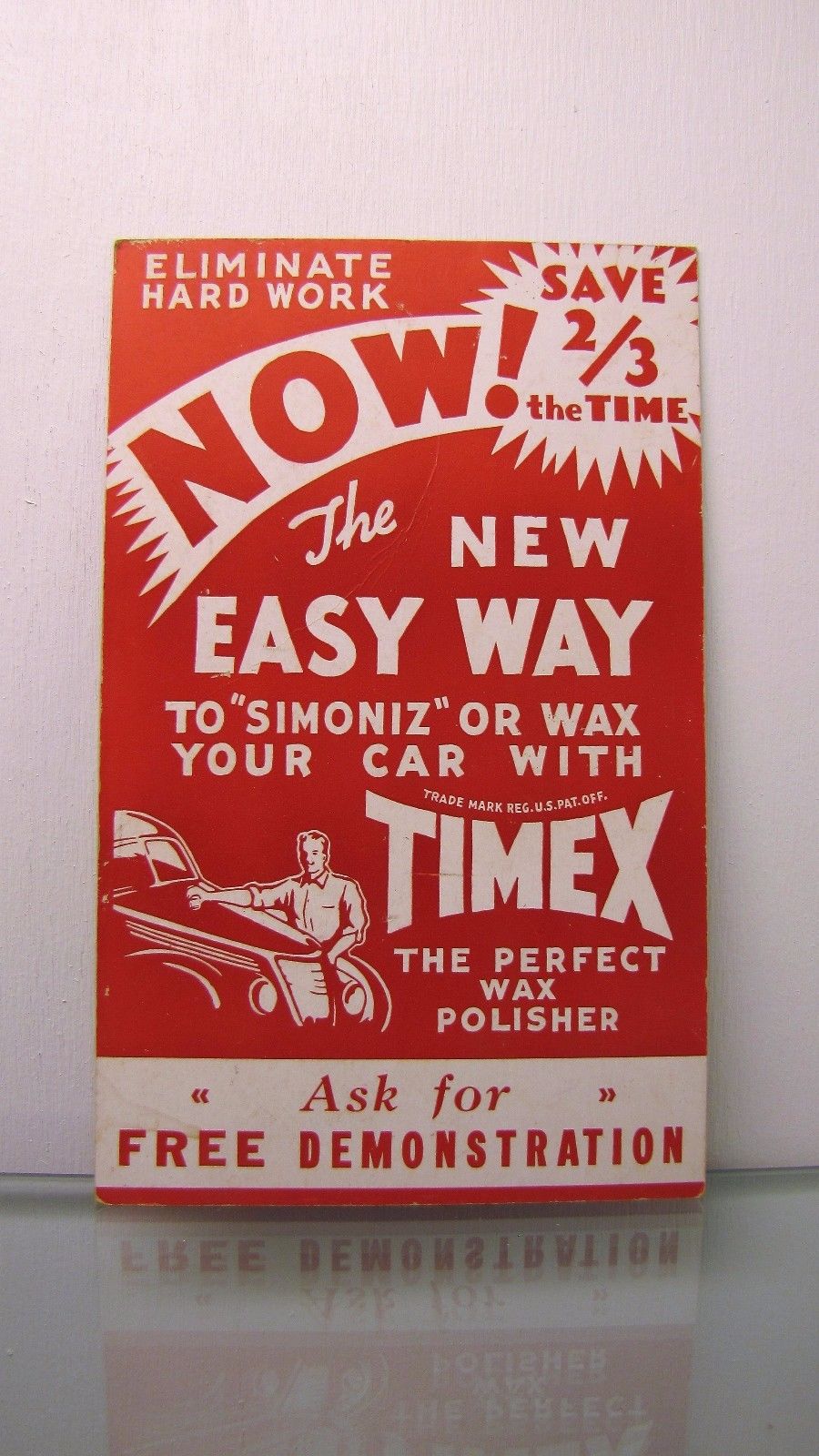 VINTAGE ORIGINAL TIMEX SIMONIZ CAR WAX SIGN -- Antique Price Guide ...