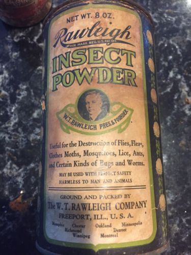 Vintage Rawleigh Insect Powder Can Unopened Has Wear. Labels Intact ...