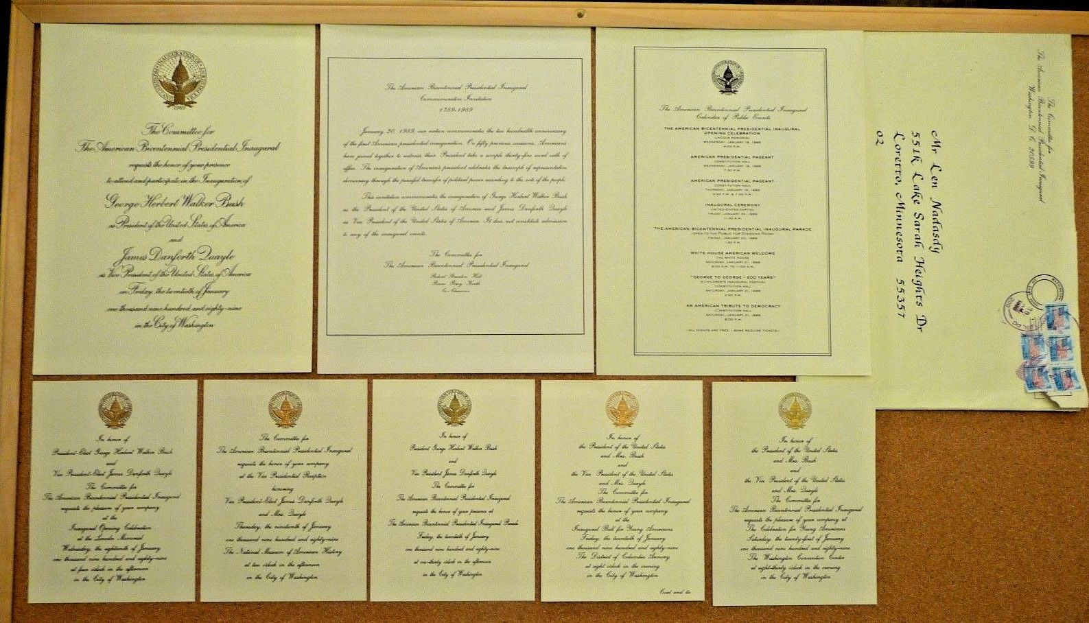 1989 President George H W Bush Inauguration Congressional Invitation 9 ...