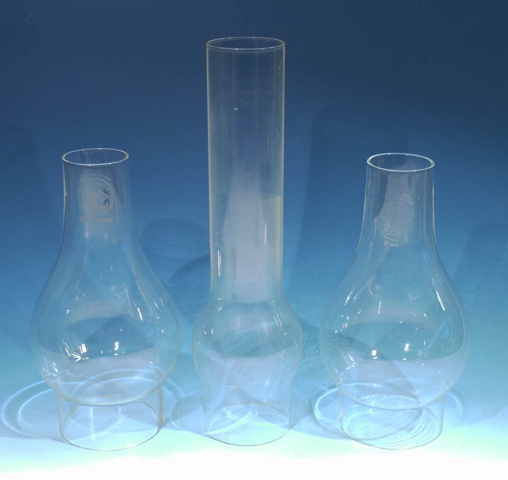 Three Glass Oil Lamp Chimneys. -- Antique Price Guide Details Page