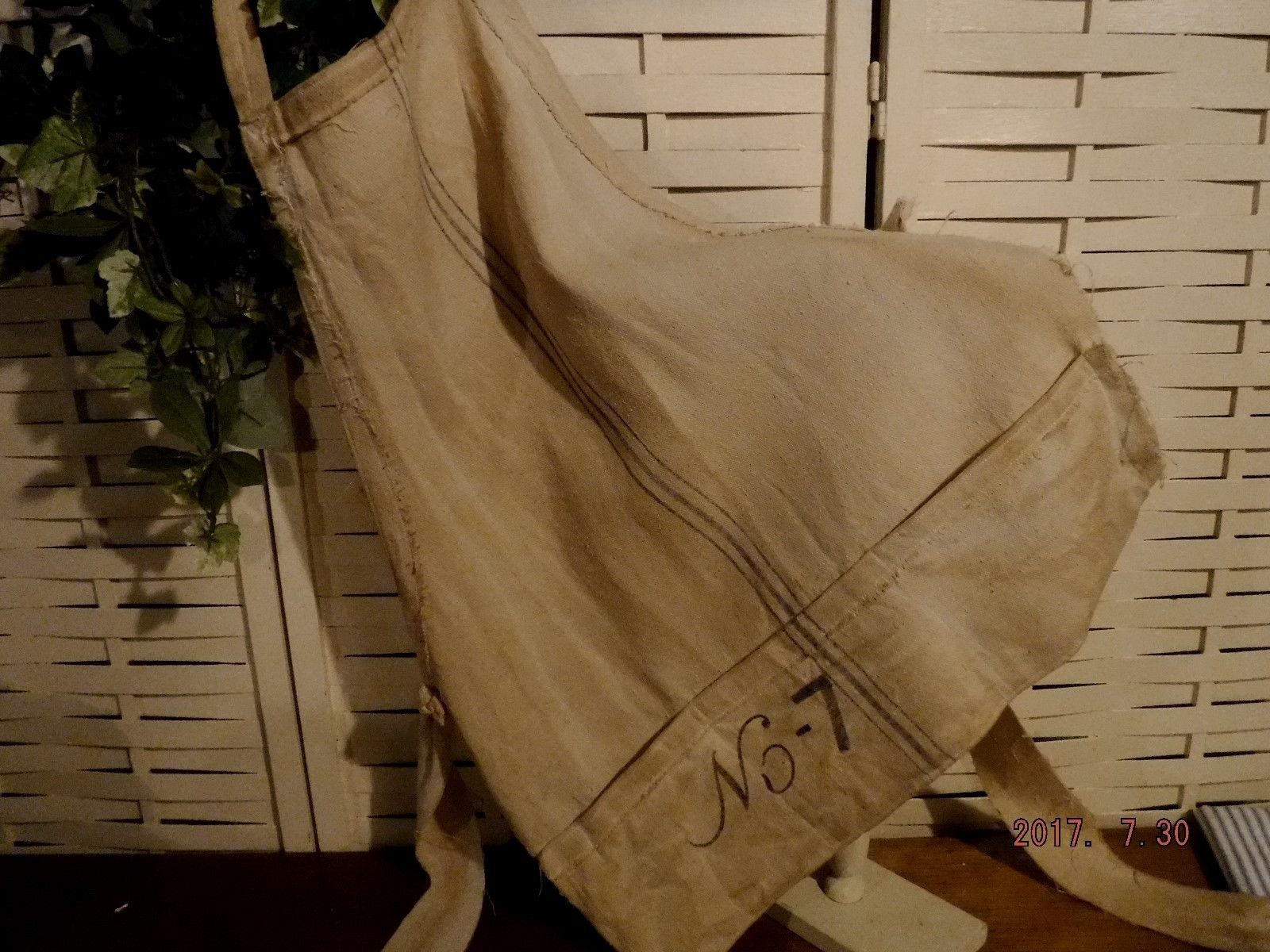 primitive prairie tea stained feed sack apron cabin homestead ...