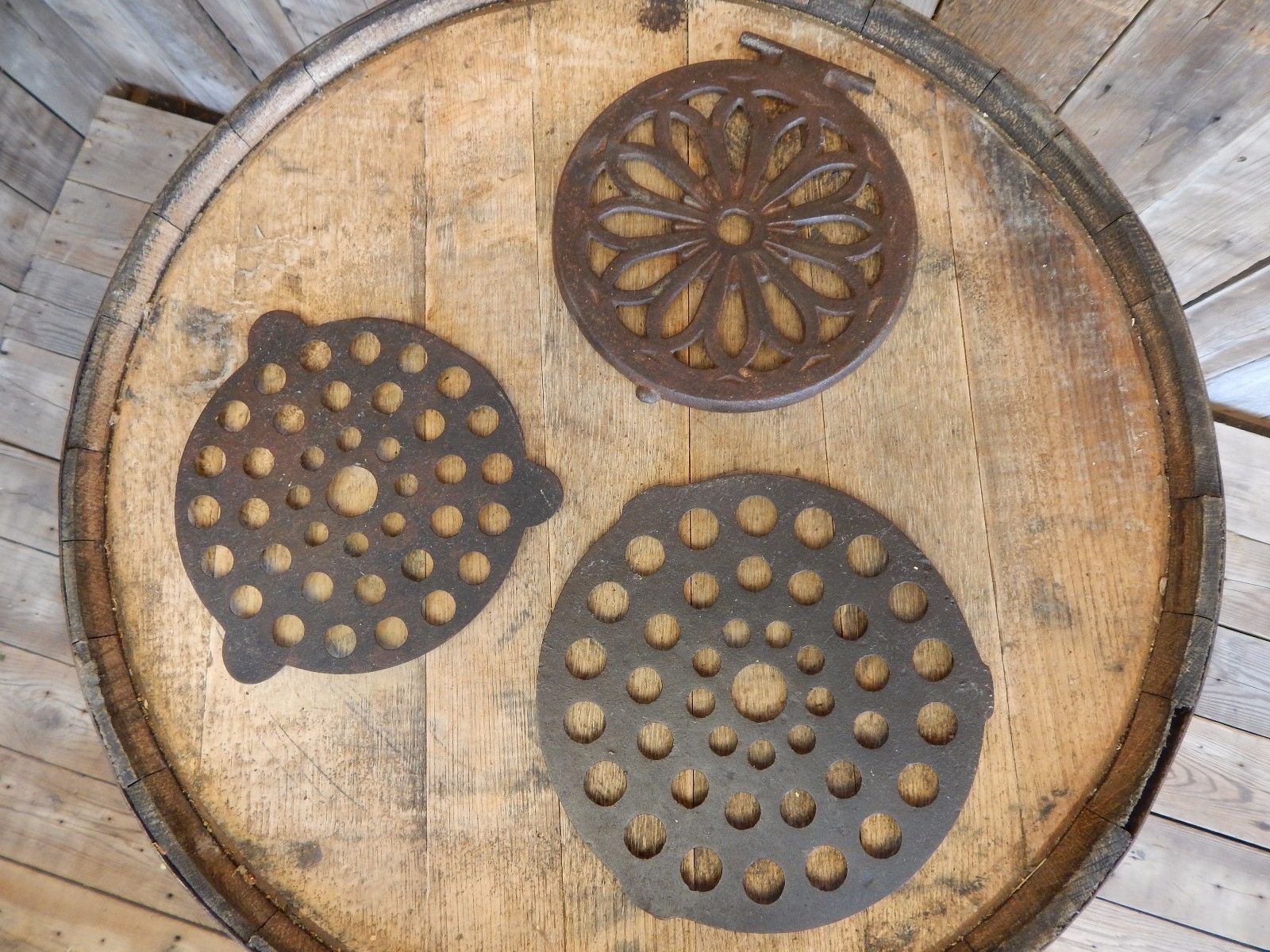 3 Antique Cast Iron Trivets ~ Vintage Primitive Rustic Farmhouse ...