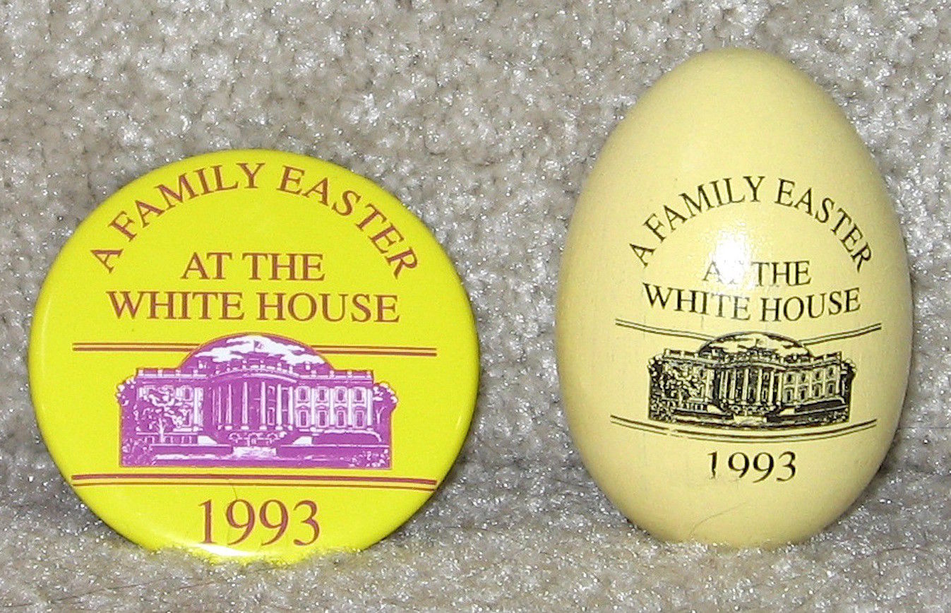 *RARE* 1993 White House PIN + YELLOW Wooden Easter Egg Roll Bill ...