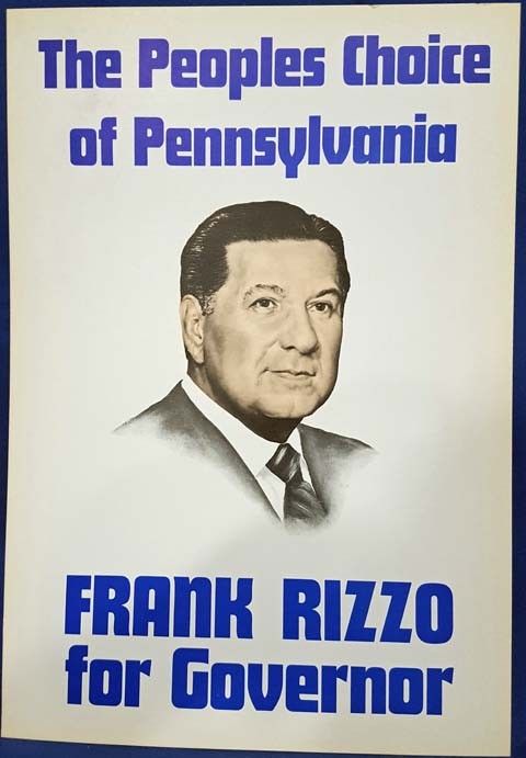 1980''s Frank Rizzo For Governor Poster -- Antique Price Guide Details Page
