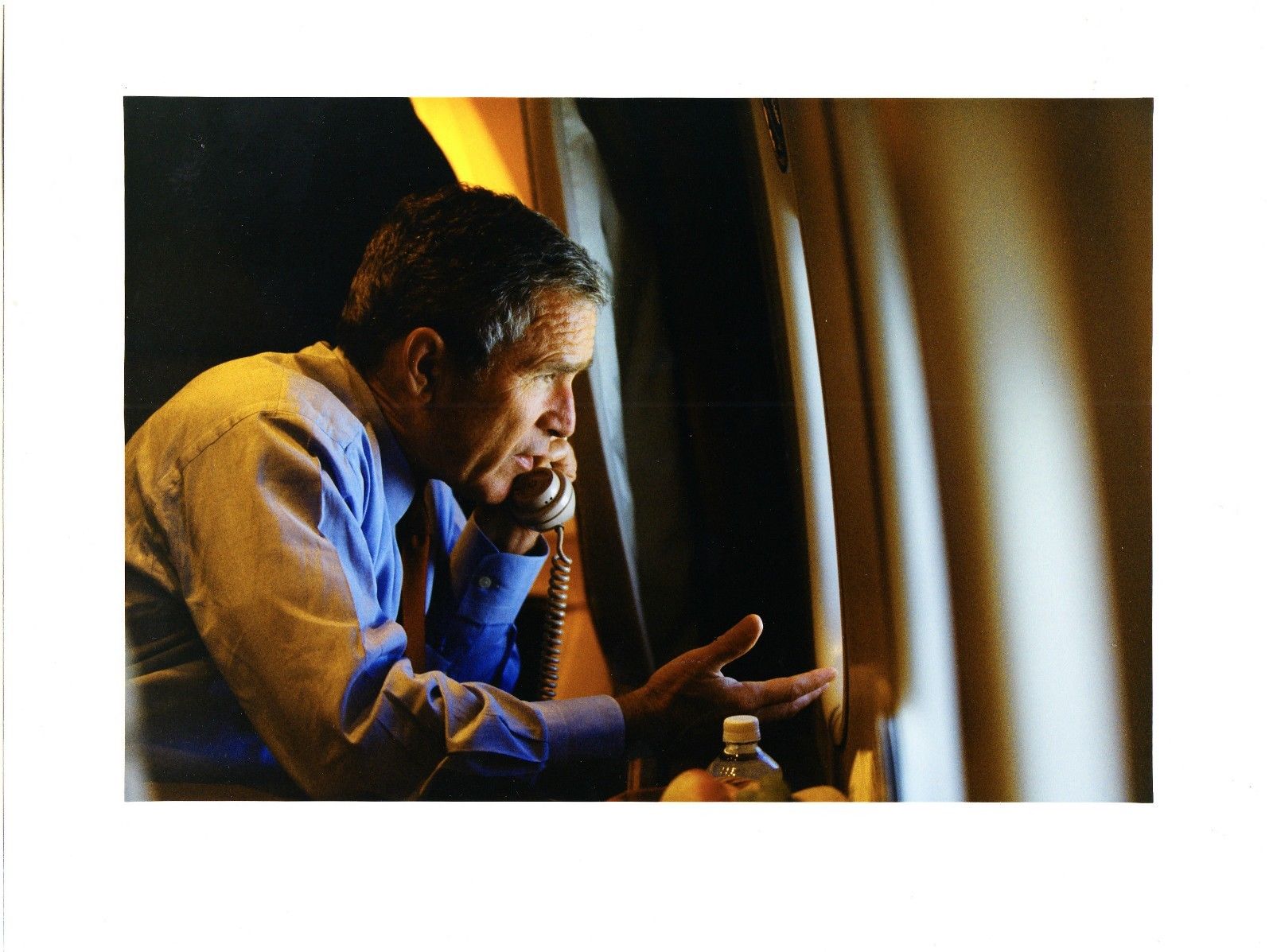 Rare 9/11 Photo of Pres George W. Bush on AIR FORCE ONE phone with VP ...