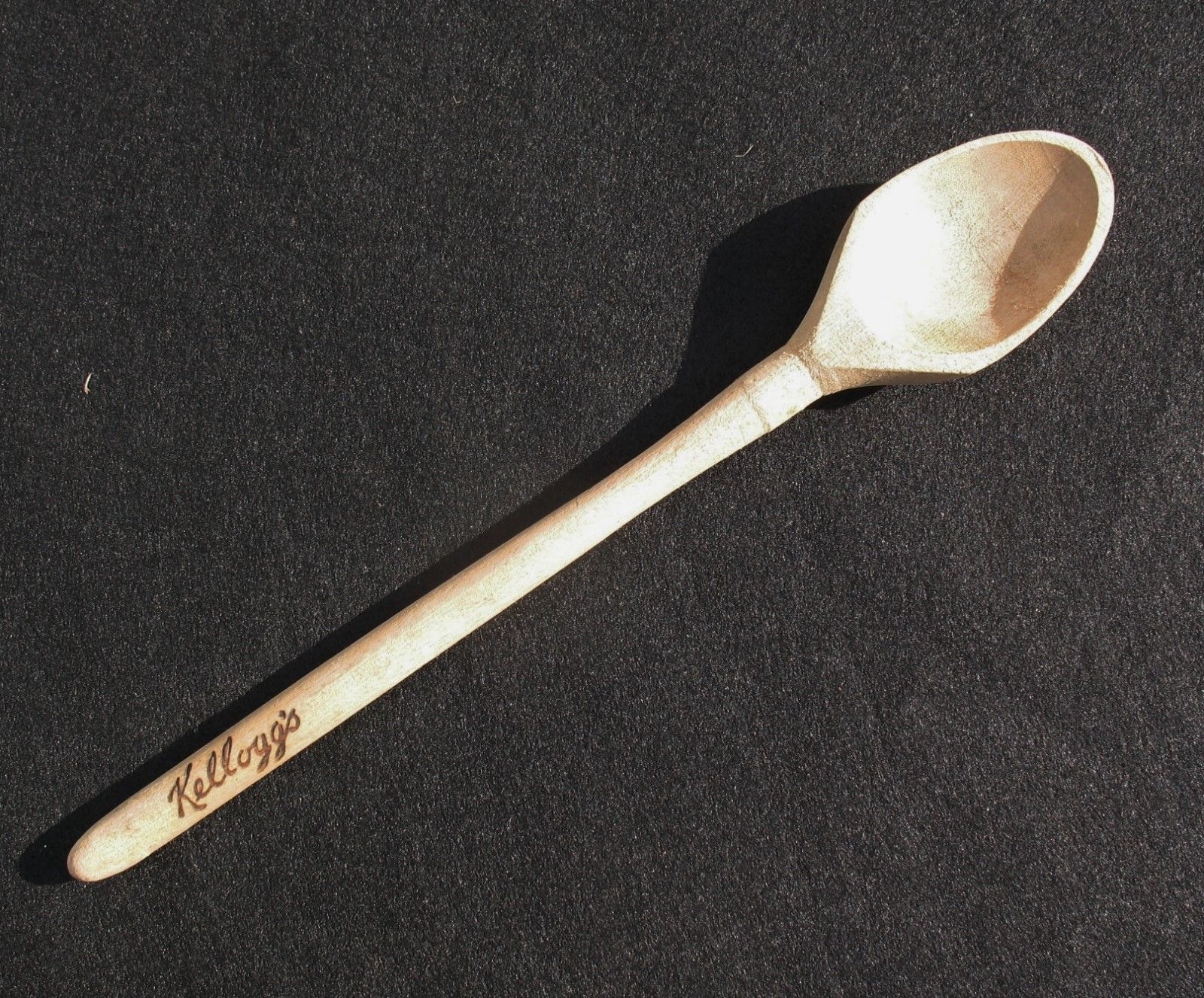 ANTIQUE PRIMITIVE WOODEN KELLOGG''S ADVERTISING MIXING SPOON VINTAGE ...