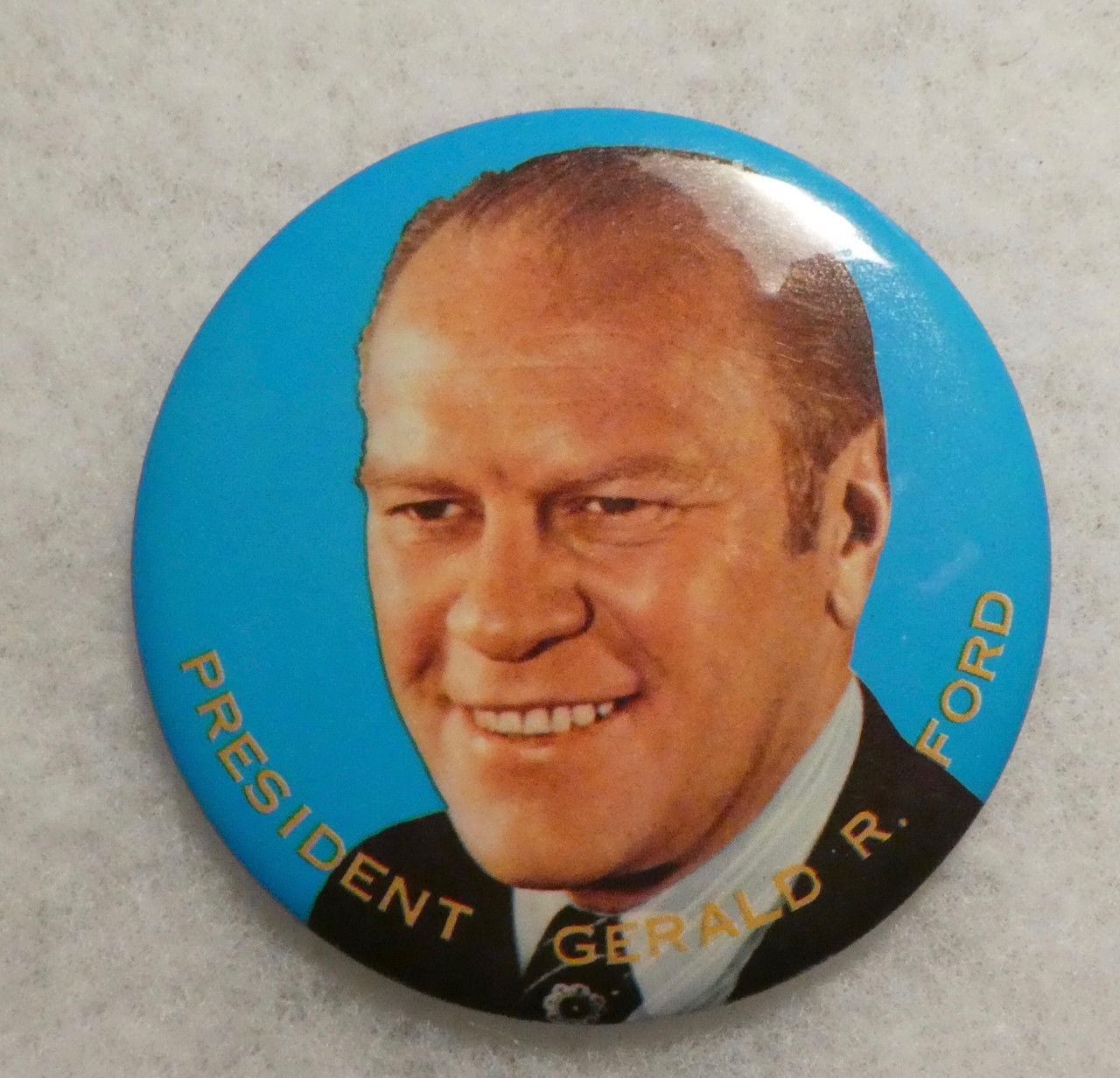 VINTAGE 1976 "PRESIDENT GERALD R. FORD" COLOR PHOTO CAMPAIGN BUTTON ...