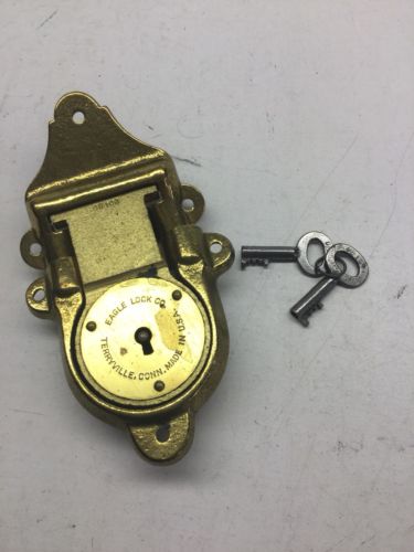 Vintage Eagle Lock Co. Brass Trunk/Chest/Footlocker Lock With Keys ...