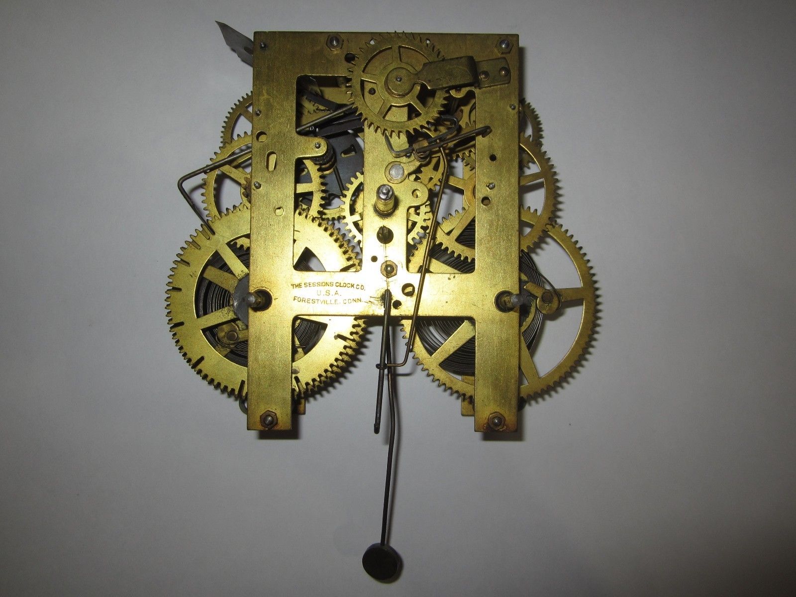 ANTIQUE THE SESSIONS KITCHEN CLOCK MOVEMENT 8 DAY, TIME AND STRIKE, KEY ...