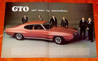 VINTAGE 1970 PONTIAC GTO POSTER WITH GM ELITE BILL MITCHELL & OTHERS ...