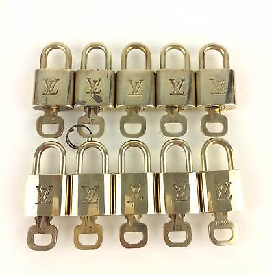Authentic Vintage Louis Vuitton Gold Plate Pad Lock 10 pcs Set ...