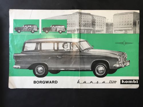 Vintage Advertising Brochure BORGWARD HANSA 1100 KOMBI German Car 1950s ...