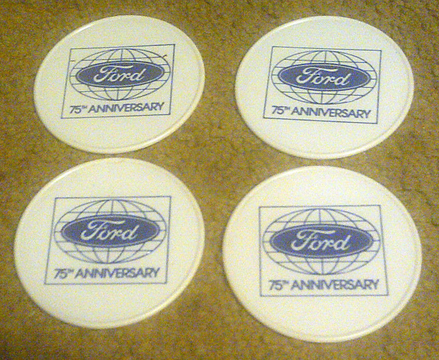 FORD 75TH ANNIVERSARY COASTERS 4 USED ROUND -- Antique Price Guide ...