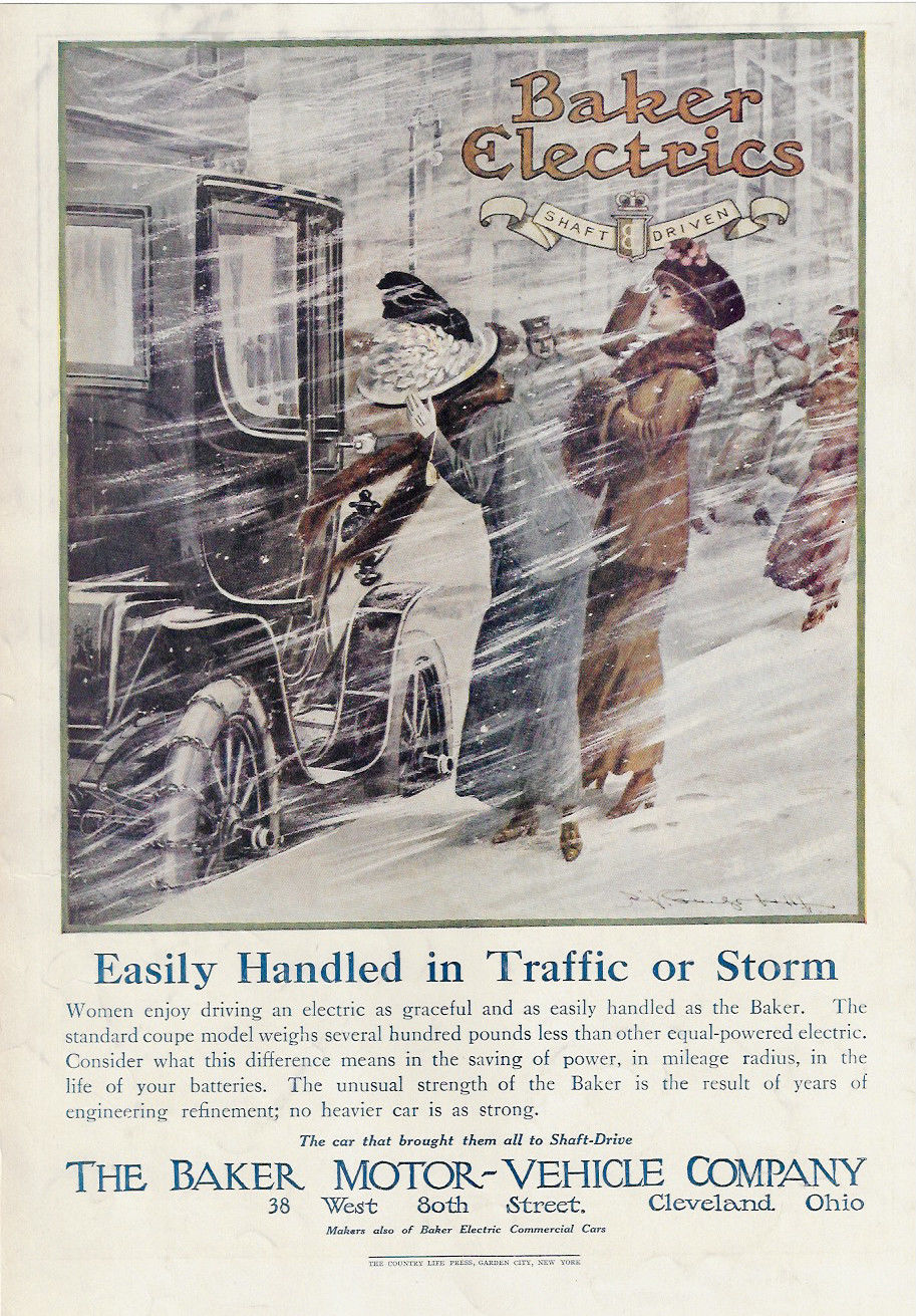 Vintage Original Full Color 1909 Baker Electric Auto. Great Full Page ...