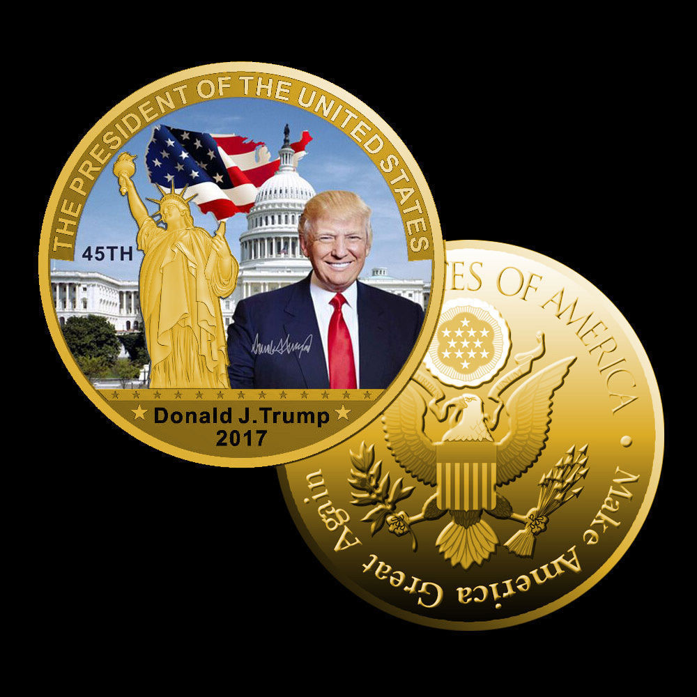 45TH President Donald Trump & First Lady Souvenir Gold Plated Coin ...