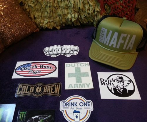 Dutch Bros coffee Sticker + DUTCH MAFIA Hat...NEW! -- Antique Price ...