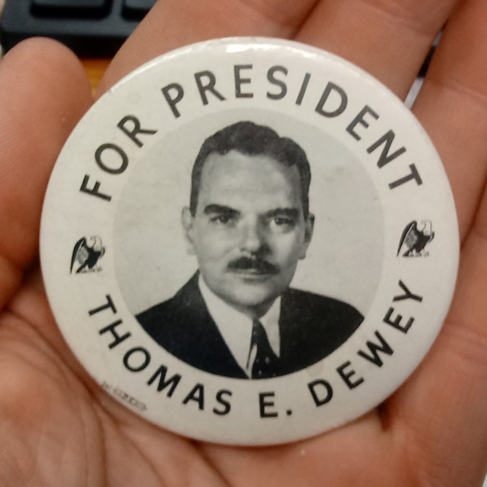 Old 1948 Thomas E DEWEY For PRESIDENT Campaign Pinback Political BUTTON ...