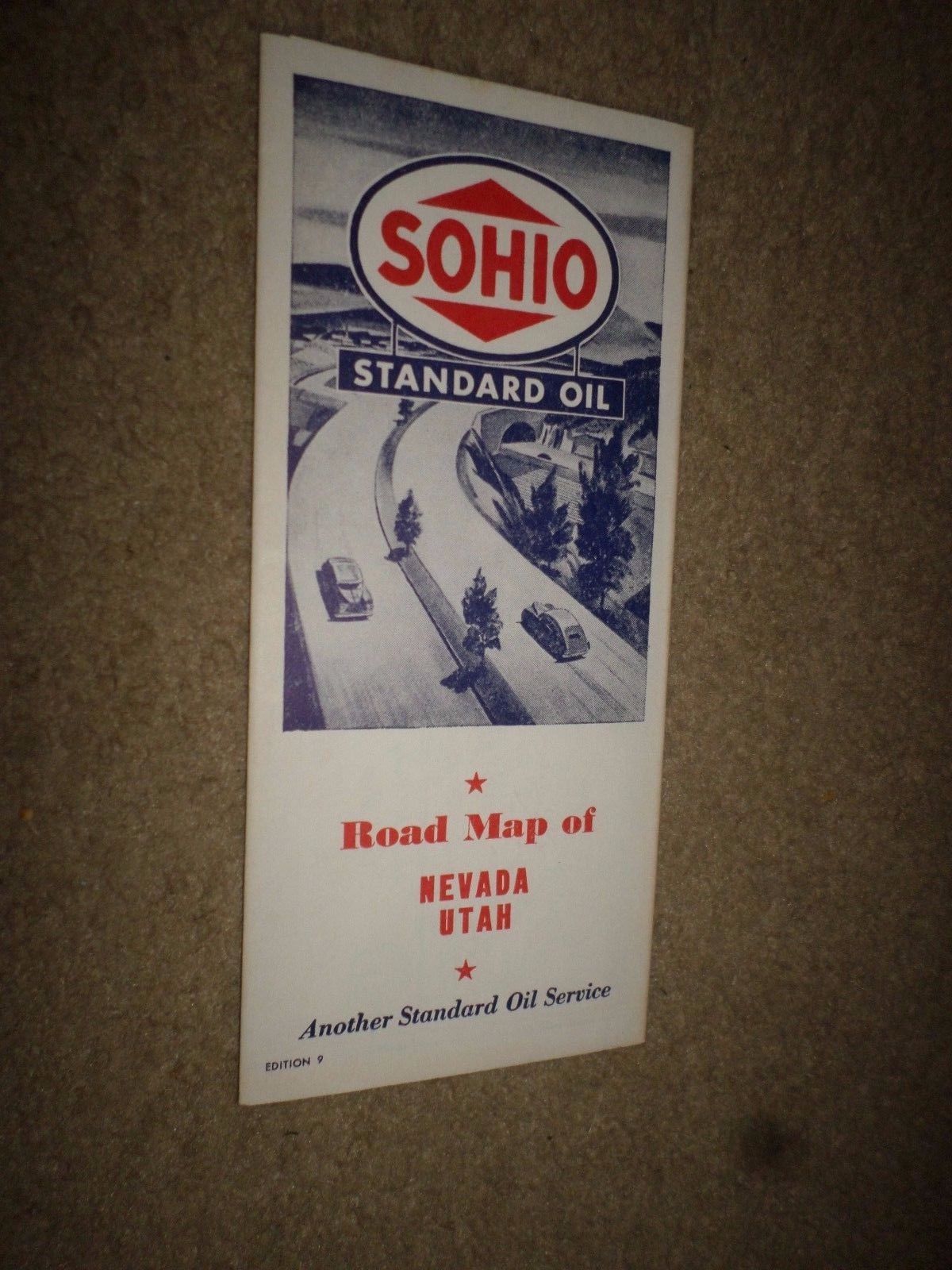 1948 Standard Oil Co. Sohio "Highway Road Map Nevada & Utah" Dealer ...