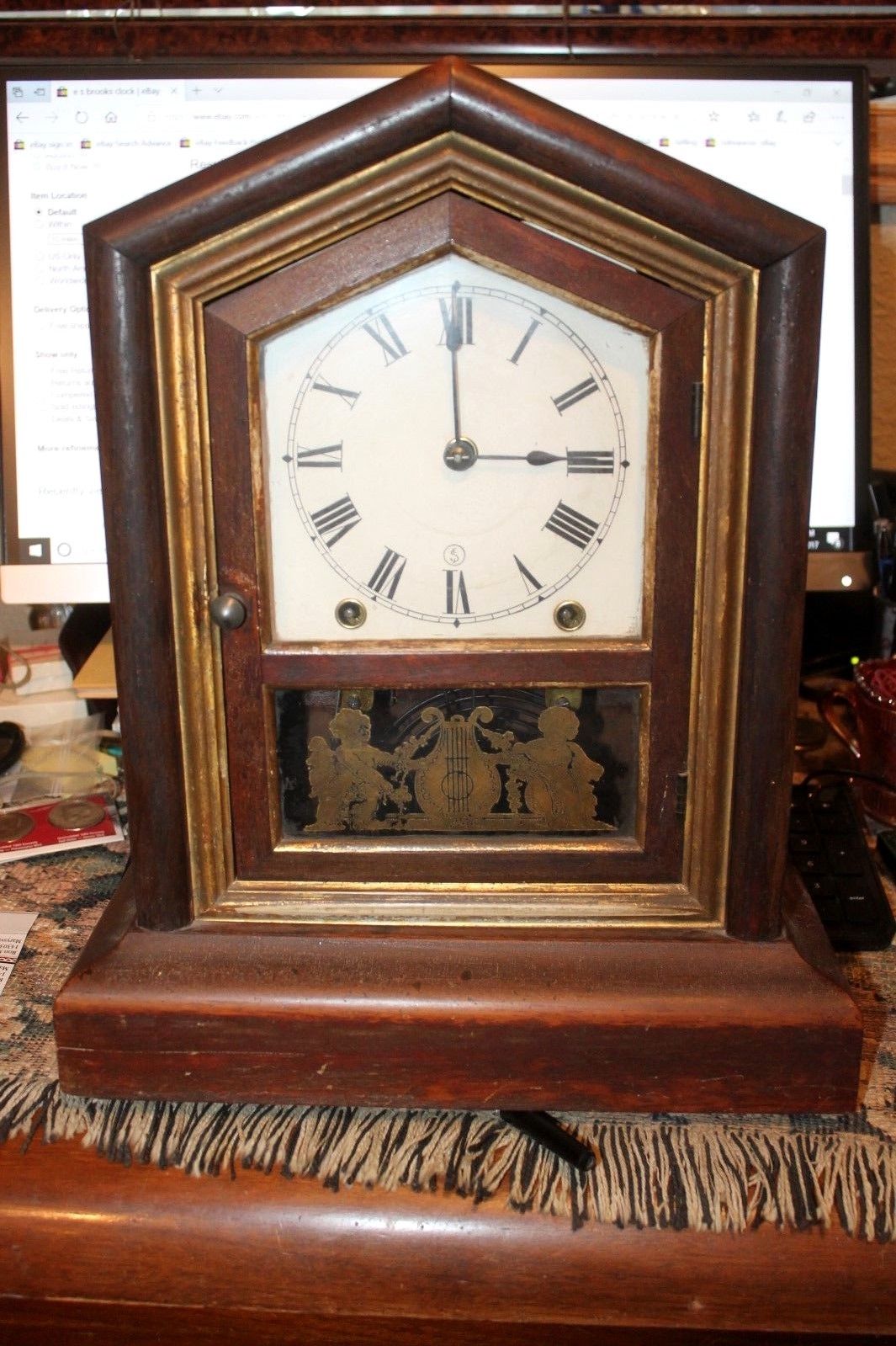 Seth Thomas Antique Mantel Clock Mission Style 8 day Spring 15 x 12 1/2 ...