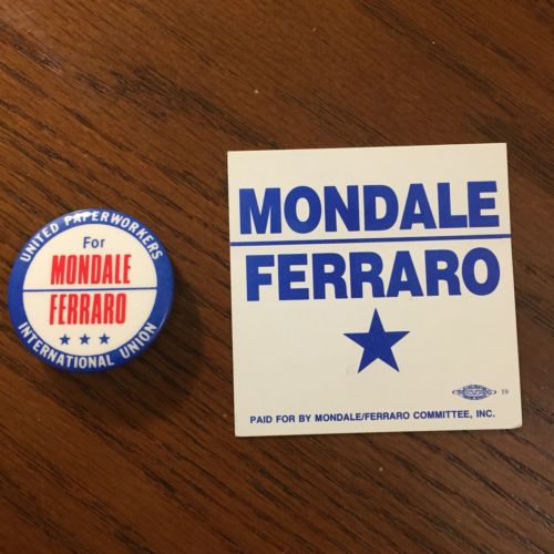 Mondale Ferraro Campaign Button & Sticker -- Antique Price Guide ...