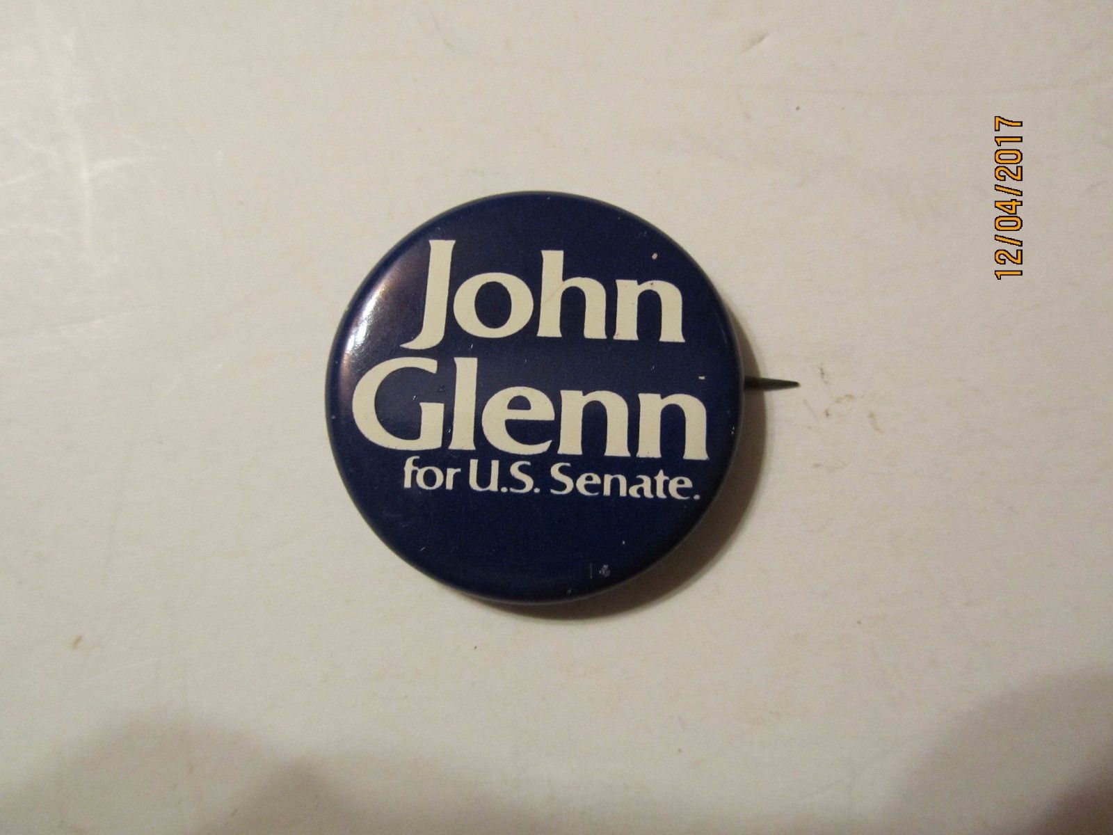 Vintage John Glenn for U.S. Senator Pin Back Button -- Antique Price ...