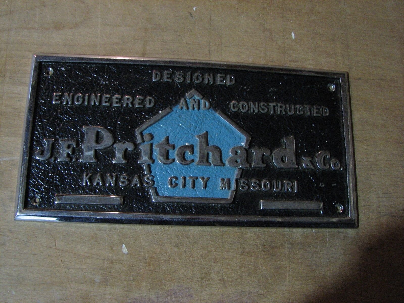 Vintage Metal Nameplate Tag Industrial Sign Prichard Engineering ...