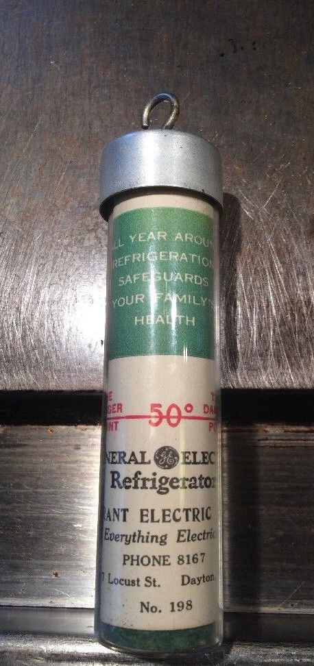 1930''S GE GENERAL ELECTRIC REFRIGERATOR THERMOMETER WORKS GREAT ...