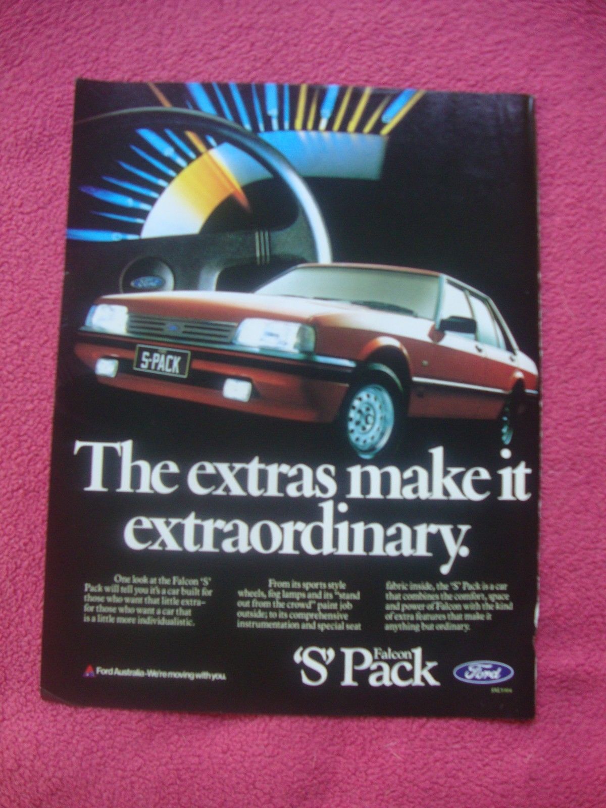1986 XF Ford Falcon S Pack Sedan Aussie Original Magazine Advertisement ...