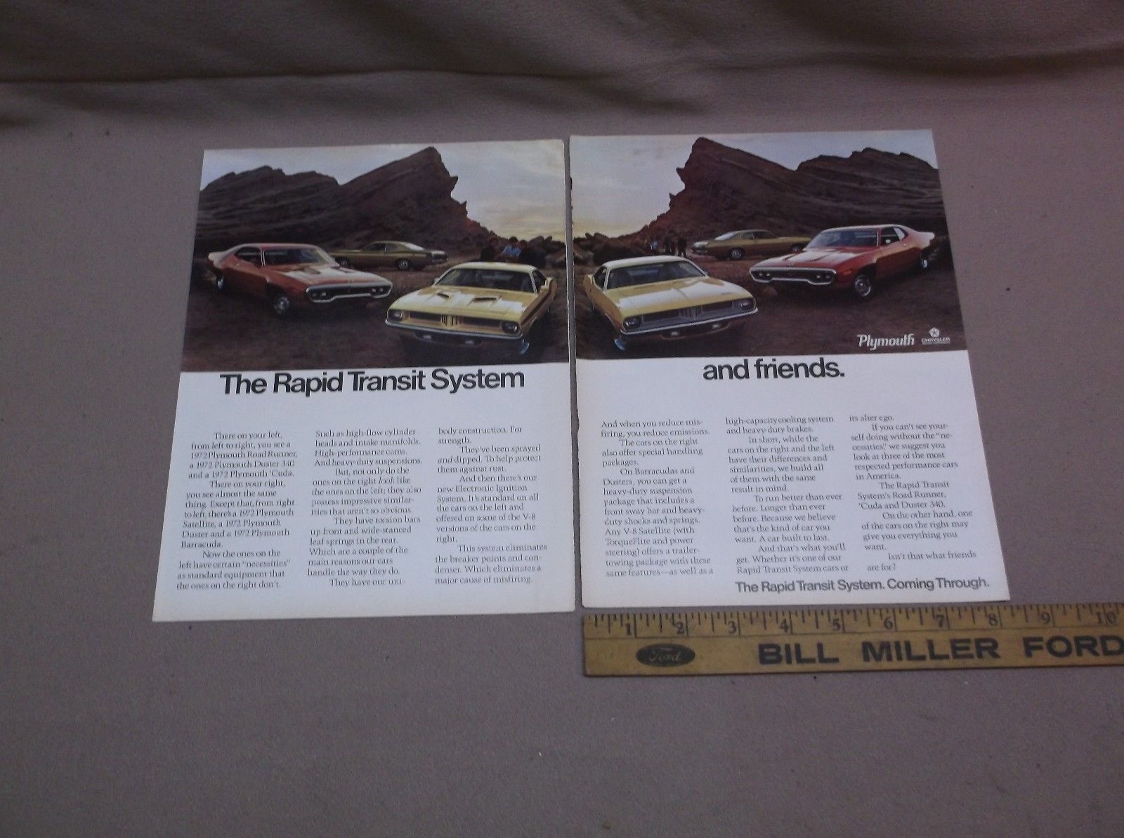 1972 PLYMOUTH RAPID TRANSIT SYSTEM ROAD RUNNER DUSTER 340 CUDA ORG ...