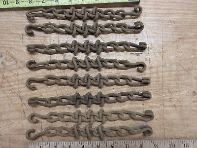 7 vintage old rusty chain hook links garden hangers steampunk art farm ...