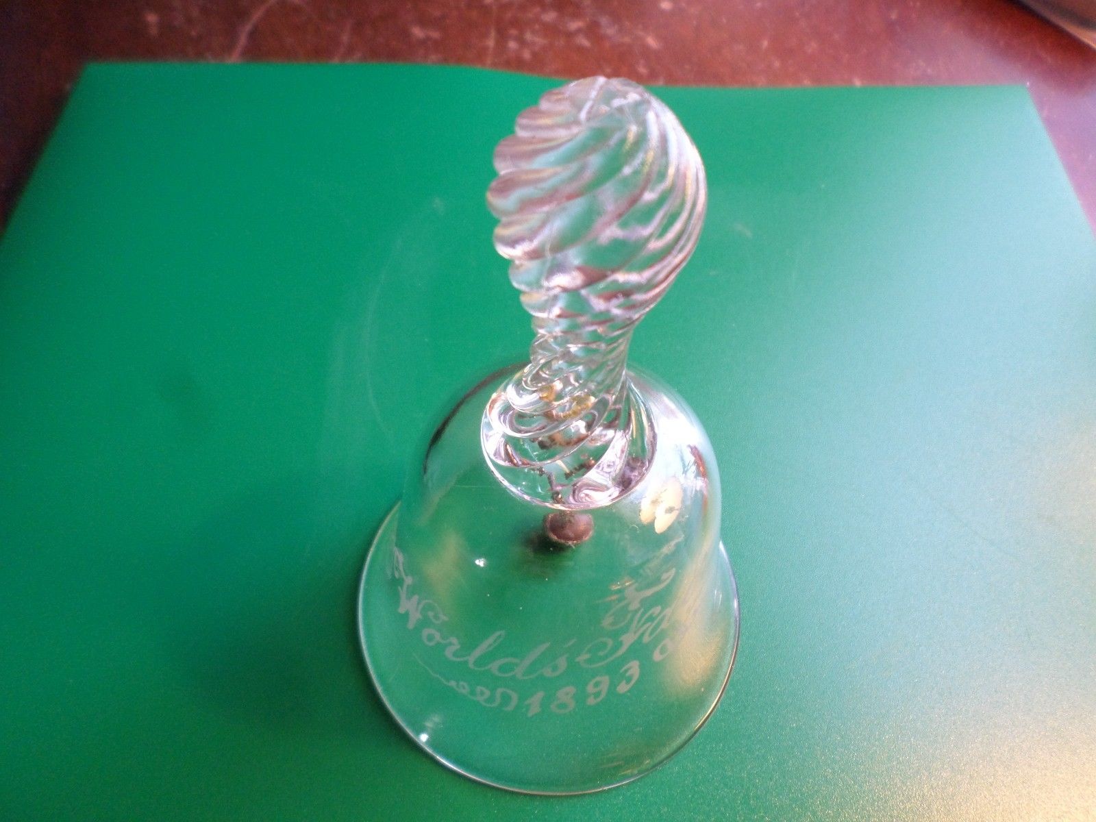 1893 Worlds Fair Clear Glass Bell Swirl Handle Antique Price Guide Details Page