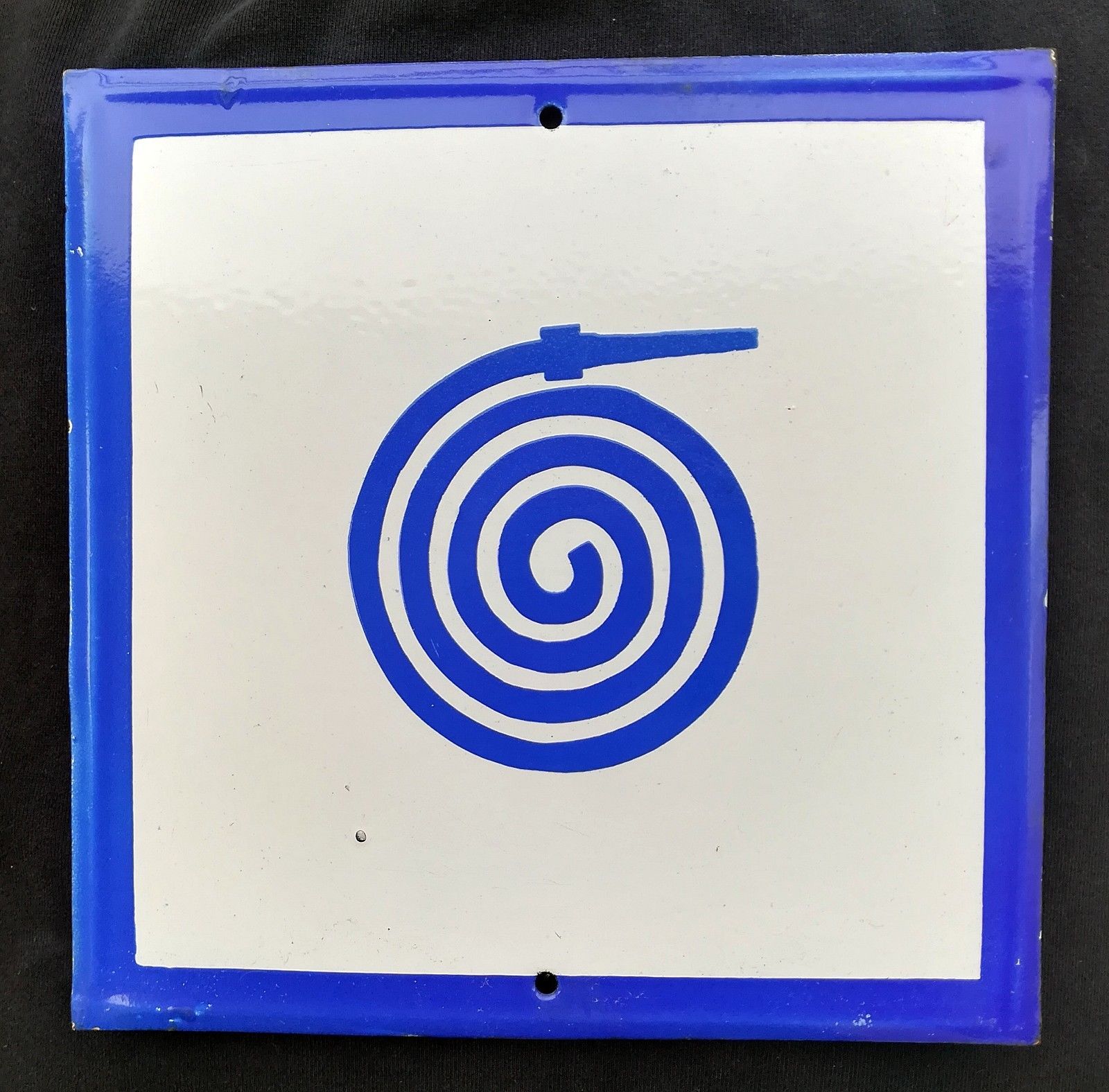 Enamel Industrial Sign FIRE HOSE REEL Vintage 1970 Porcelain Plate ...