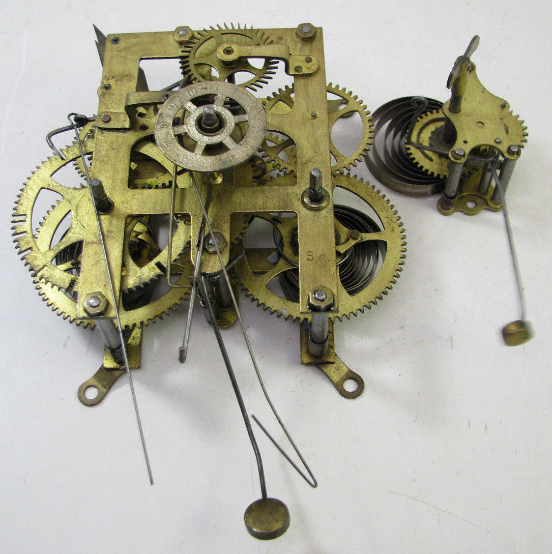 ANTIQUE GILBERT 30 HOUR KITCHEN PARLOR CLOCK MOVEMENT W/ALARM PARTS ...