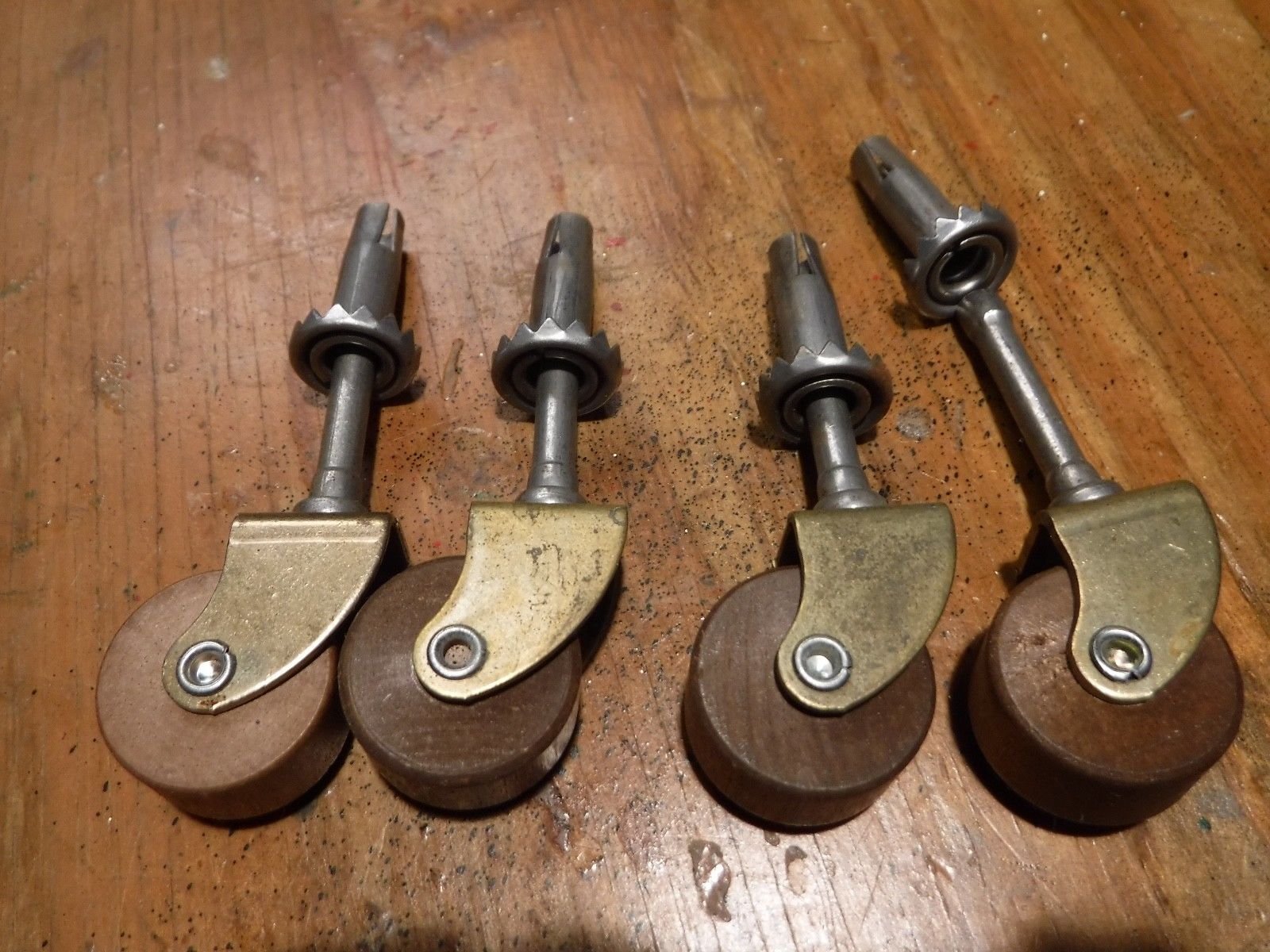 Vintage Wooden Casters - set of four (new old stock) -- Antique Price ...