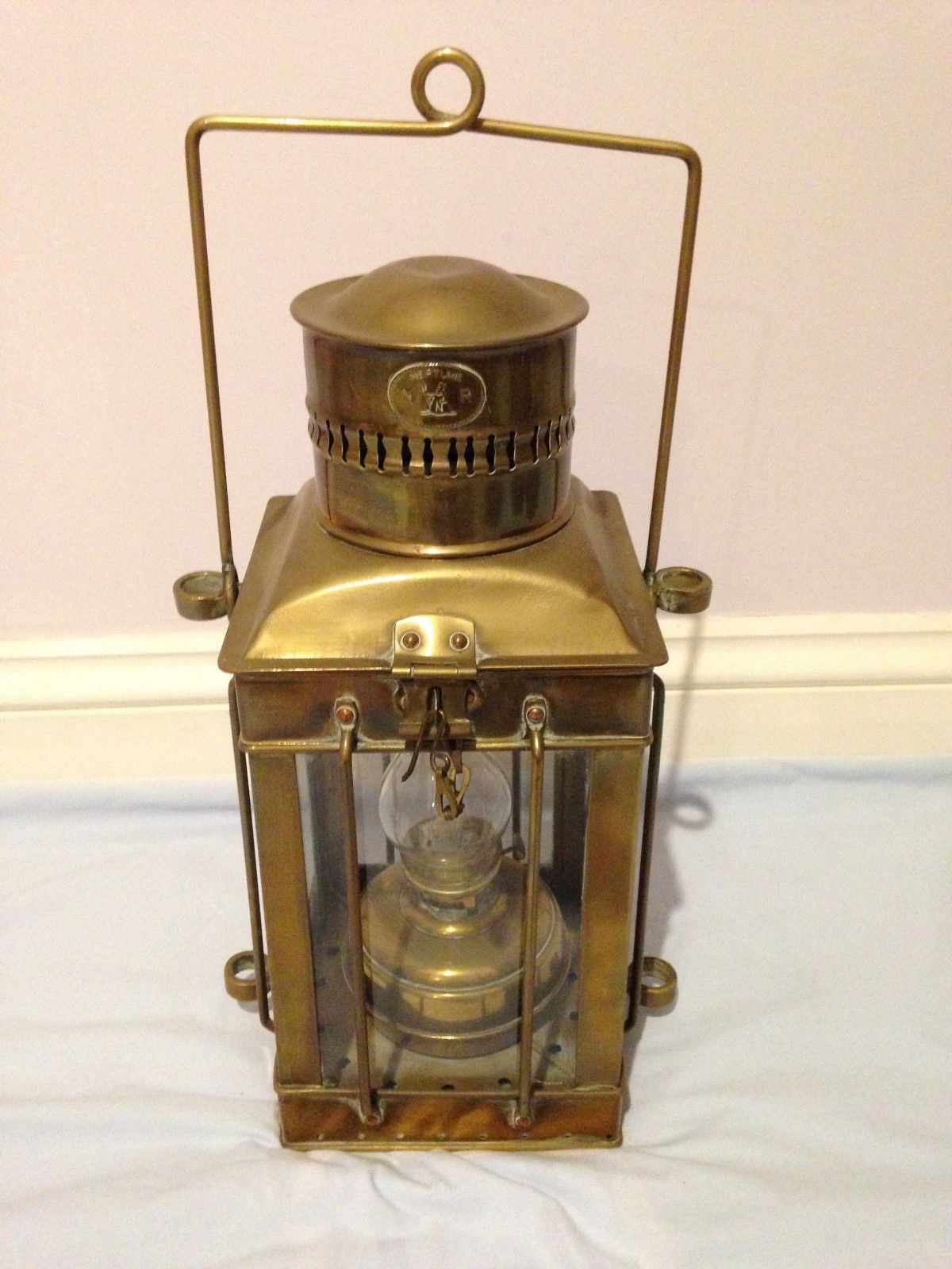Vintage Brass Neptune Marine Anchor Oil Lamp - Bromley/Sevenoaks ...