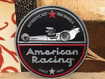 AMERICAN RACING EMBOSSED METAL SIGNN HOT ROD RACING SHOP WALL DISPLAY ...