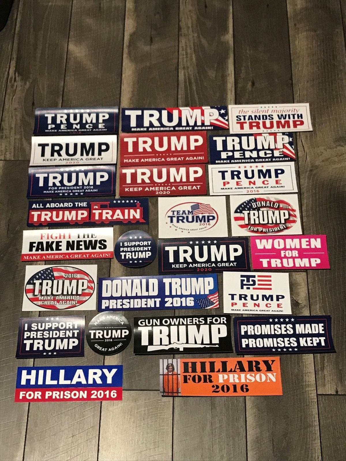 Lot Collection of 25 Donald Trump Mike Pence For President Bumper ...