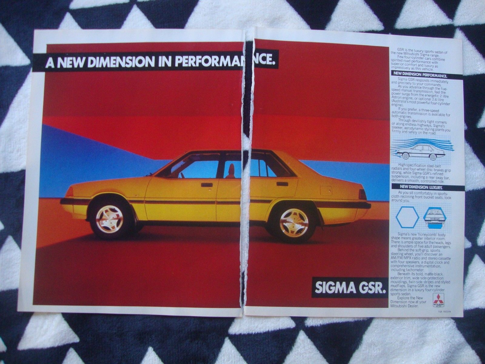 1982 GJ Mitsubishi Sigma GSR 2 Page Aussie Original Magazine ...