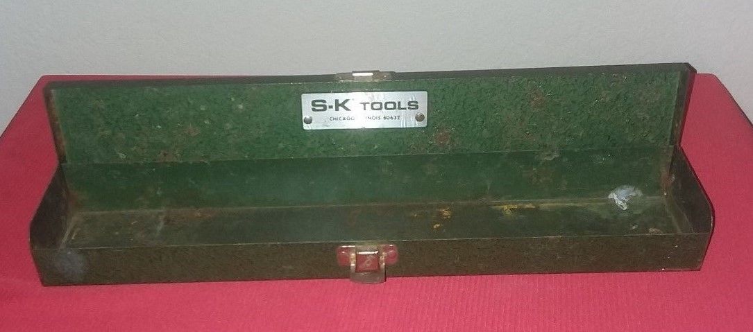 VINTAGE GREEN METAL SK TOOLS EMPTY TOOL BOX SOCKET SET -- Antique Price ...